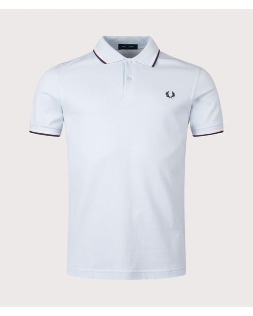 Fred Perry Twin Tipped Polo Shirt in White for Men | Lyst UK