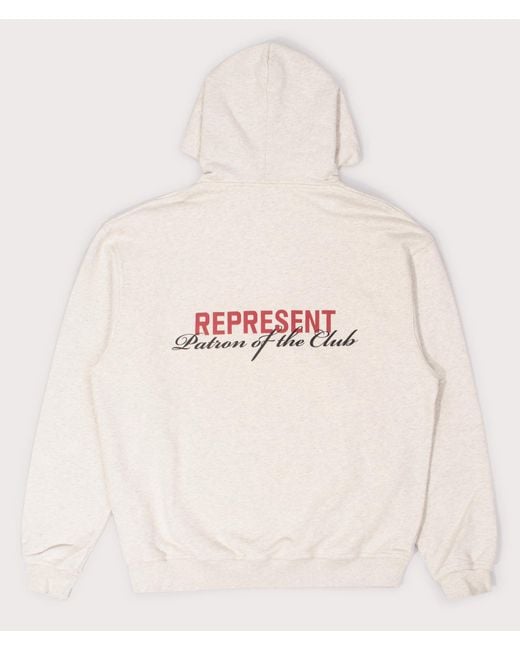 Represent Patron Of The Club Hoodie in Natural for Men | Lyst UK
