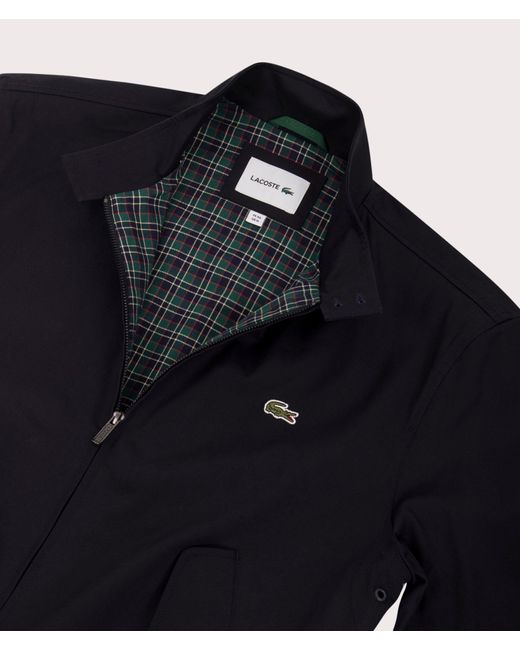 Lacoste Waterproof Twill Harrington Jacket in Blue for Men | Lyst UK
