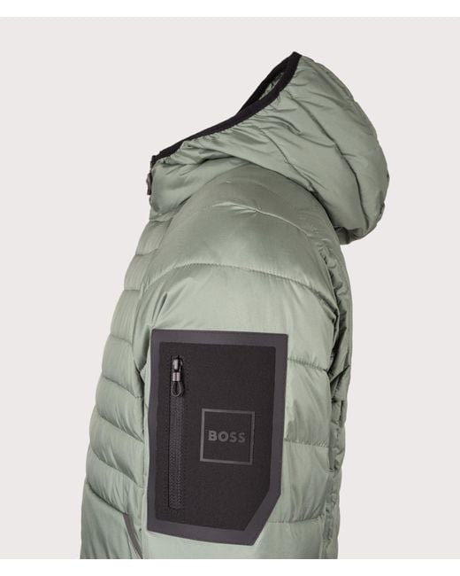 BOSS Urbanex Hooded Jacket in Green for Men | Lyst UK