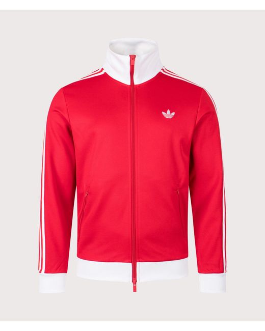 adidas Originals Slim Fit Classic Track Top in Red for Men | Lyst UK
