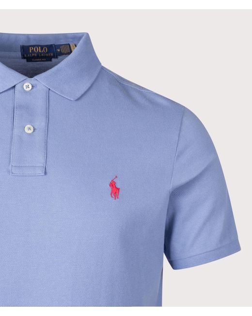 Polo Ralph Lauren Classic Fit Iconic Mesh Polo Shirt in Blue for Men | Lyst UK