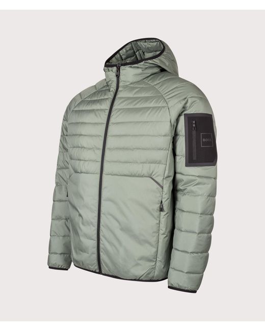 BOSS Urbanex Hooded Jacket in Green for Men | Lyst UK