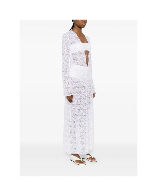 Oséree Beach Dress Full Lace in White | Lyst UK