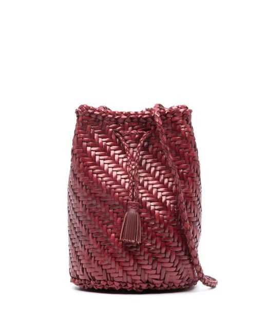 Dragon Diffusion Pompom Double Jump Bucket Bag in Red | Lyst