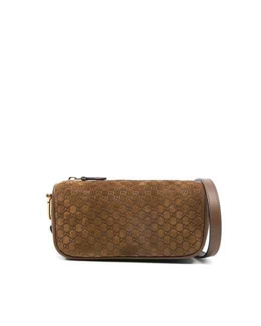 Gucci Mini Gg-Logo Cross Body Bag in Brown | Lyst UK