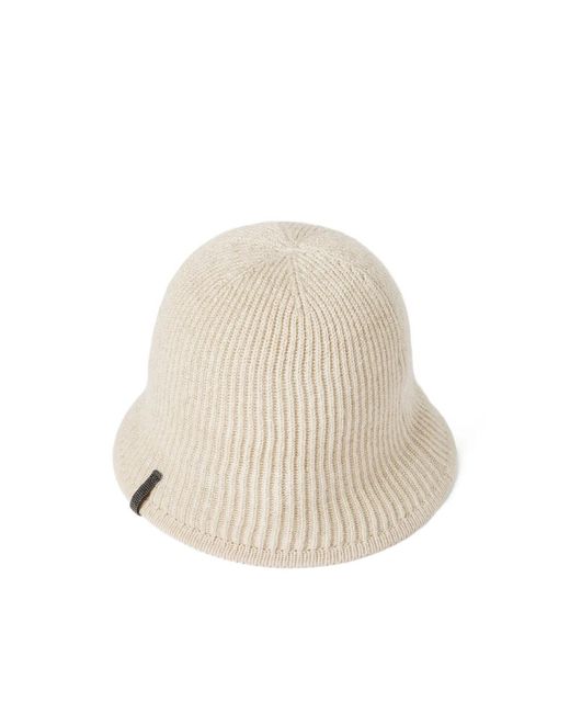 Brunello Cucinelli Monili-Detail Beanie Hat in Natural | Lyst UK