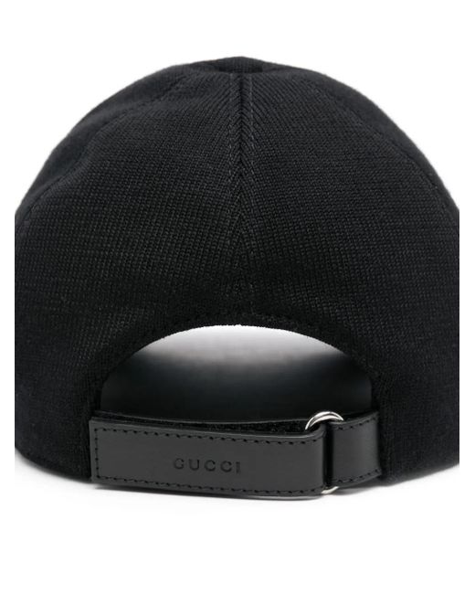 Gucci Embroidered Wool Baseball Cap in Black | Lyst UK