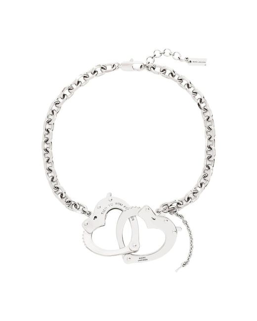 Marc Jacobs Heart Handcuff Necklace in Metallic | Lyst UK