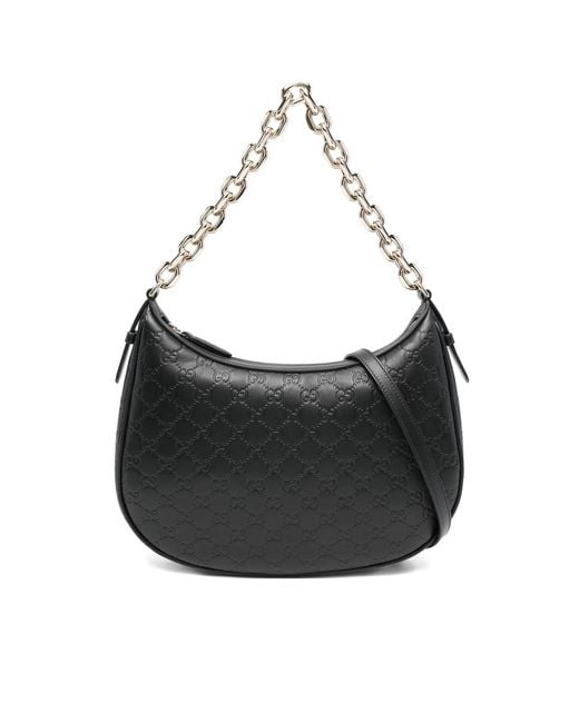 Gucci Gg-Pattern Chain-Strap Bag in Black | Lyst UK