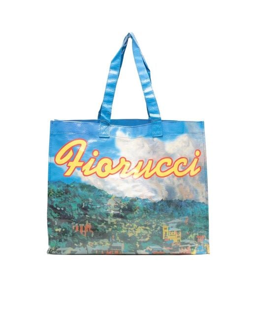 Fiorucci Maxi Portofino Postcard Tote Bag in Blue | Lyst UK