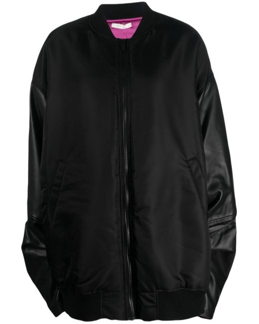 R.ev Oversize High-Neck Bomber Jacket in Black | Lyst