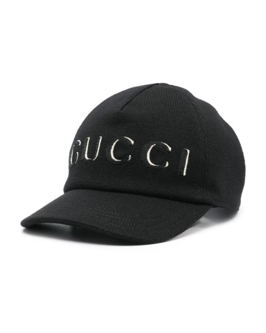 Gucci Embroidered Wool Baseball Cap in Black | Lyst UK