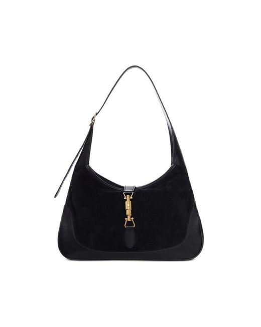 Gucci Jackie 1961 Suede Shoulder Bag in Black | Lyst UK
