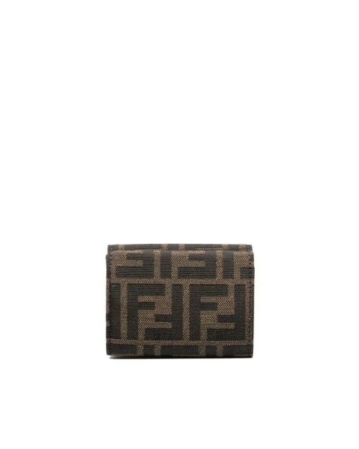 Fendi Ff-Logo Pattern Wallet in Grey | Lyst UK
