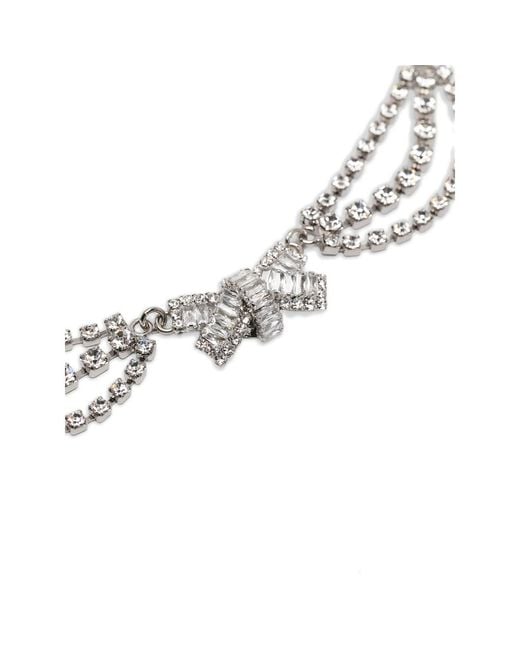 Alessandra Rich Bow-Embellished Necklace in Metallic | Lyst UK