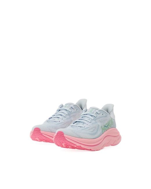 Hoka One One Clifton 10 Logo-Print Sneakers in Pink | Lyst UK
