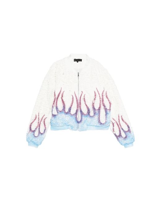 Who Decides War Flame-Design Bomber Jacket in White for Men | Lyst UK