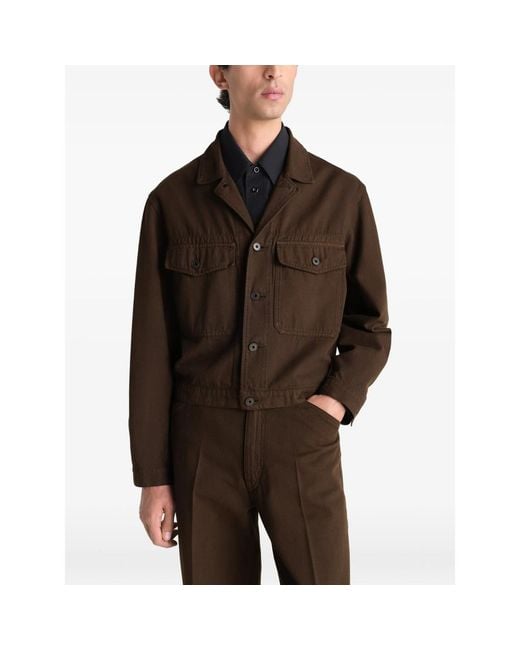 Lemaire Shirt Jacket Cotton in Brown for Men | Lyst UK