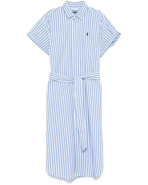 Polo Ralph Lauren Striped Shirt Dress in Blue | Lyst