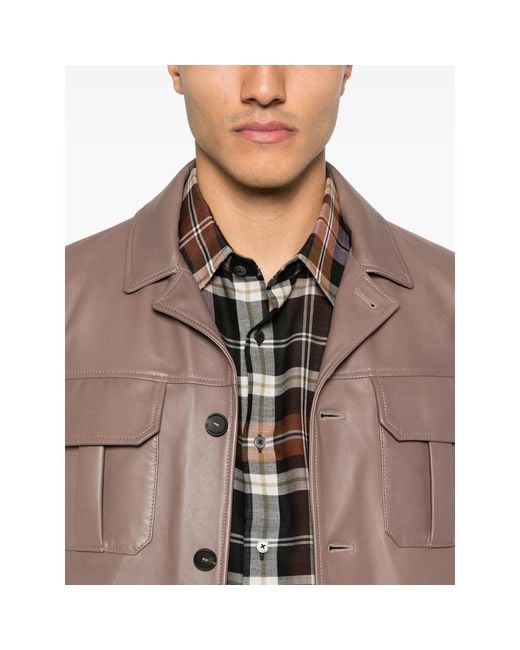 Tagliatore Landon Patch-Pocket Jacket in Brown for Men | Lyst UK
