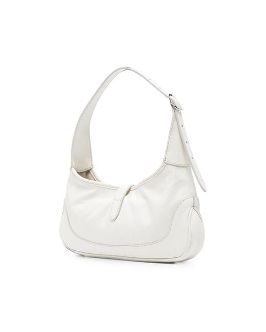 Gucci Medium Jackie 1961 Piston-Lock Shoulder Bag in White | Lyst UK