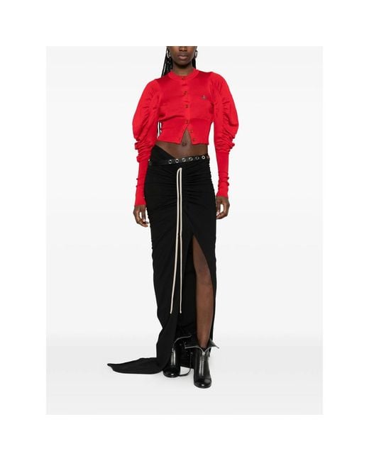 Vivienne Westwood Puff-Sleeve Cardigan in Red | Lyst UK