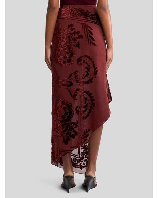 Etro Skirt With See-Through Effect in Red | Lyst