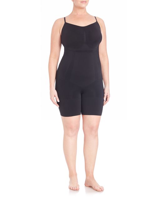 Spanx Oncore Mid Thigh Plus Size Bodysuit In Black Lyst