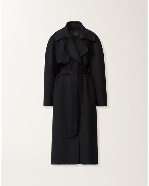 Fabiana Filippi Wool Double Trench Coat in Black | Lyst UK