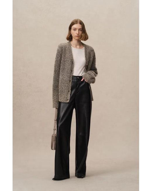 Fabrique Eva Metallic Thread Cardigan in Natural | Lyst UK