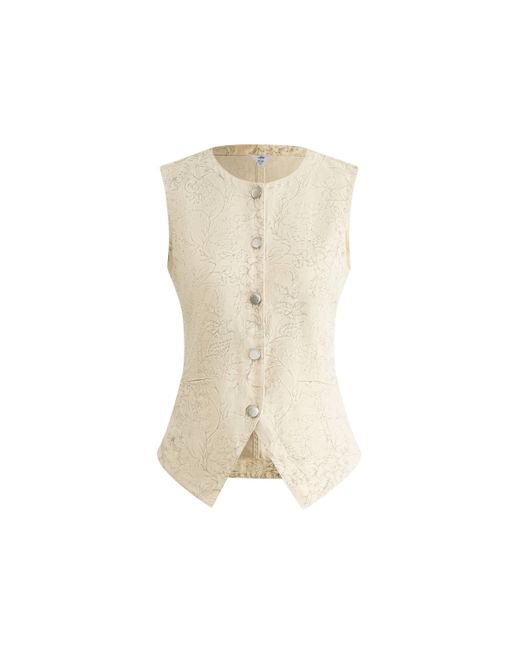 Fabrique Elodie Cinched Denim Vest Top in Brown | Lyst UK