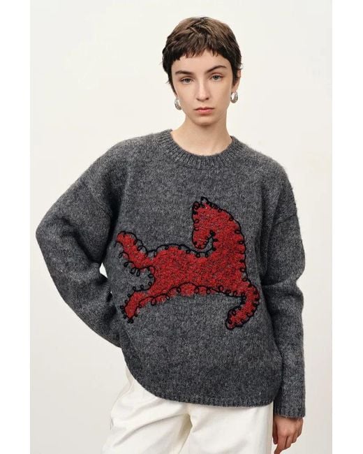 Fabrique Quella Pony Drop Shoulder Sweater | Lyst