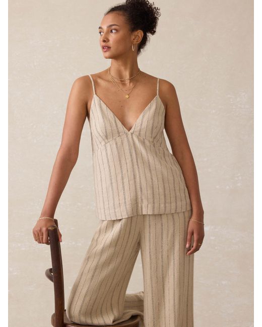 Faherty Riviera Linen Tank in Natural | Lyst
