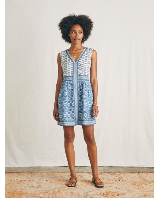Faherty Macey Dress in Blue | Lyst