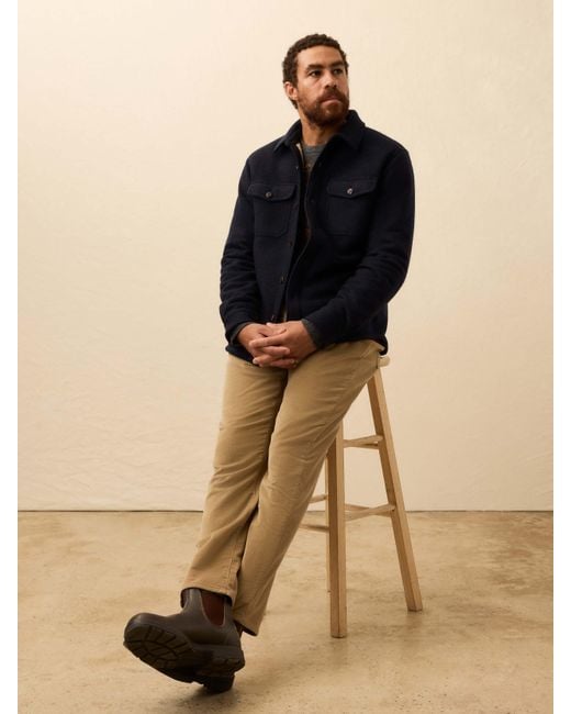 Faherty Range Fleece Shirt Jacket Lined Cpo in Black for Men | Lyst UK