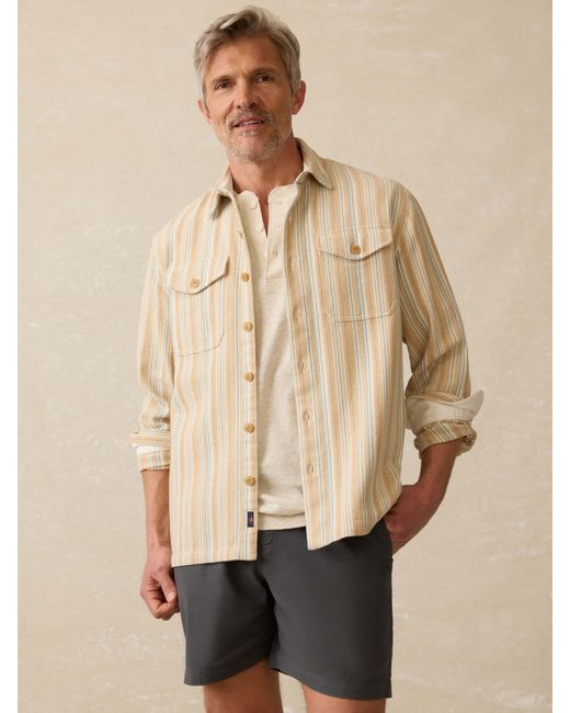 Faherty Vista Overshirt in Natural for Men | Lyst