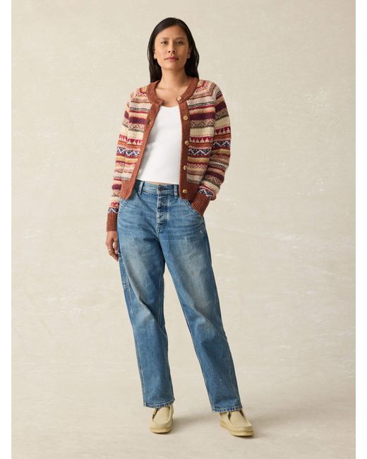 Faherty Marley Fairisle Cardigan in Blue | Lyst