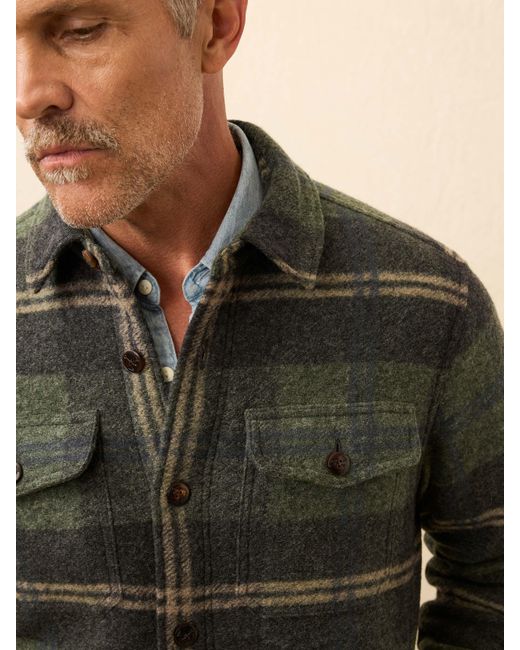 Faherty Range Fleece Shirt Jacket Lined Cpo in Green for Men | Lyst UK