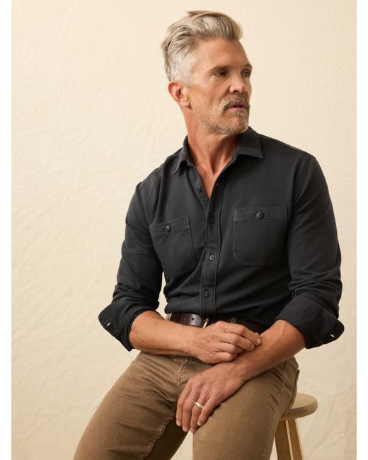 Faherty Field Knit Shirt in Black for Men | Lyst UK