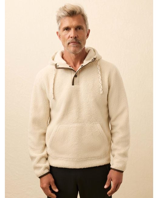 Faherty High Pile Fleece Shirt Jacket Hoodie in Natural for Men | Lyst UK