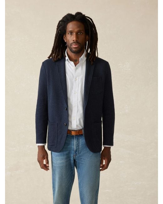 Faherty Inlet Knit Tweed Blazer in Blue for Men | Lyst