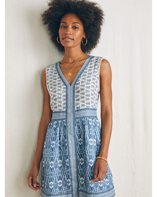 Faherty Macey Dress in Blue | Lyst