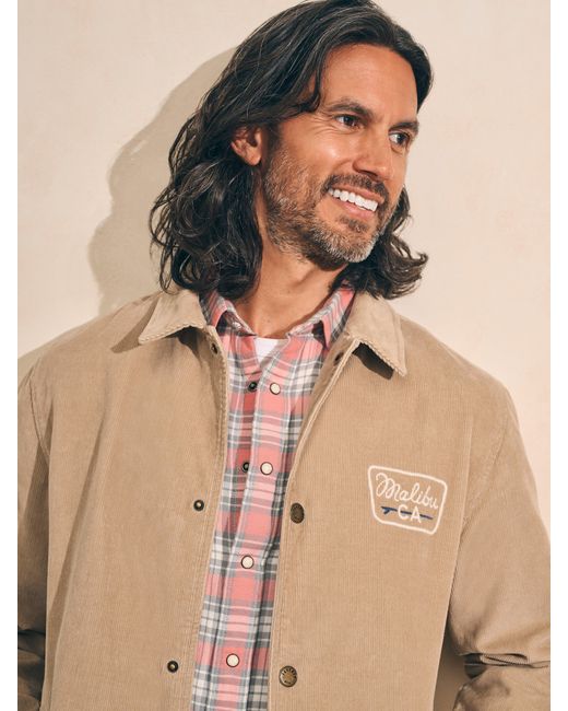 Faherty Corduroy Coaches Jacket in Natural for Men | Lyst