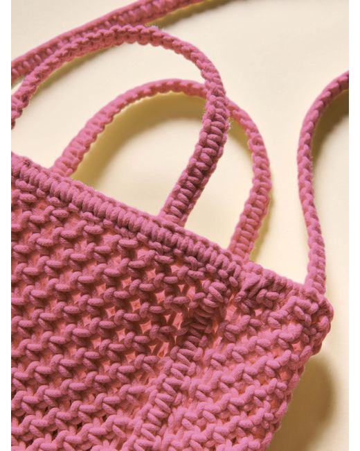 Faherty Sunwashed Macrame Crossbody in Pink | Lyst