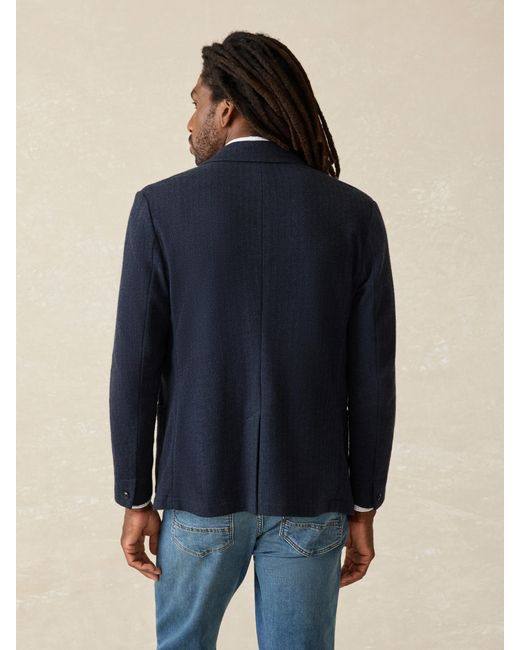 Faherty Inlet Knit Tweed Blazer in Blue for Men | Lyst