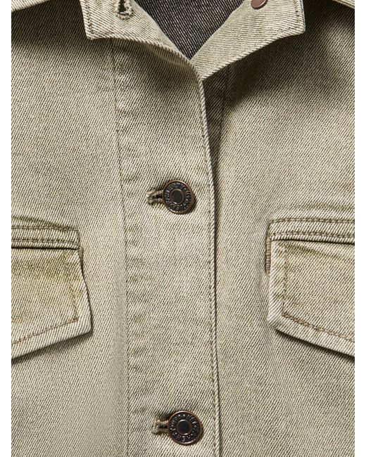 Faherty Sunwashed Denim Utility Jacket in Natural | Lyst