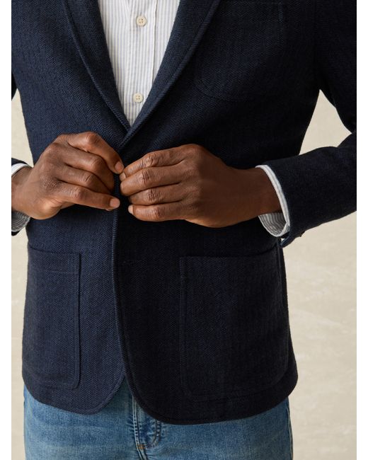 Faherty Inlet Knit Tweed Blazer in Blue for Men | Lyst