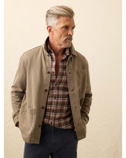 Faherty High Ridge Twill Studio Jacket in Natural for Men | Lyst UK