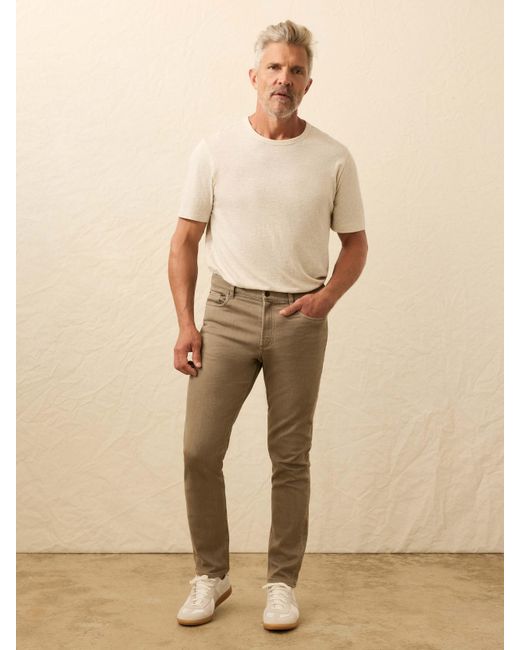Faherty Stretch Terry 5-Pocket Pants in Natural for Men | Lyst UK